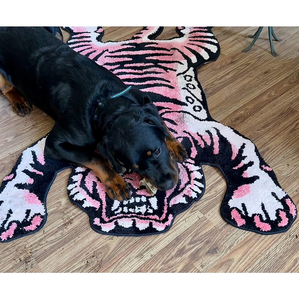 Generic 5ft Pink Tibetan Tiger Area Rug pet Bed Tufted High Pile XLarge Indoor Machine Washable Carpet Nonslip TPR Backing - Bedroom, Bathroom, Living & Dining Room