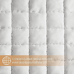 Intelligent Design Twin Mattress Pad, Overfilled High Density Down Alternative Fill, Extra Fluffy 3D Puff Mattress Topper Soft Microfiber Mattress Cover, Fitted Pocket Fits Up to 18", Queen, White