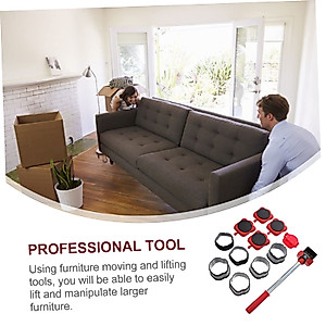 VILLCASE 2 Sets Mover Mover Furniture Lifting Kit Multitools Lift Heavy Objects Jack Furniture Moving Bar Furniture Dollies Easy Trolley Lift and Move Slider Adjustable Abs Furniture Rack