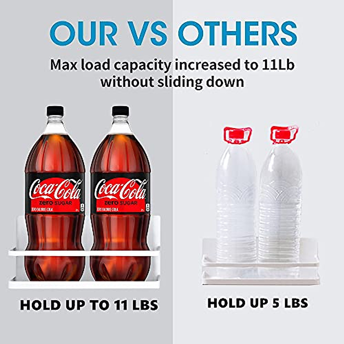 Gerguirry Magnetic Spice Racks White, Magnetic Shelves for Refrigerator Kitchen Shelf Organizers and Storage with 4 Removable Hooks Easy to Install（2 Pack