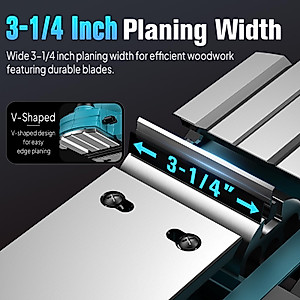 Seesii Cordless Hand Planer with 5.0Ah Battery, Adjustable 1/8-Inch Depth, Brushless Motor – Powerful Electric Hand Planer for Wood
