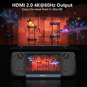 MVRPDXC Docking Station for Steam Deck & ROG Ally, 7-in-1 Steam Deck & Legion Go Dock with HDMI 2.0 4K@60Hz, Gigabit Ethernet, USB 2.0, 2 USB 3.1 Gen1, USB-C 3.1 Gen1and Full Speed Charging USB-C Port