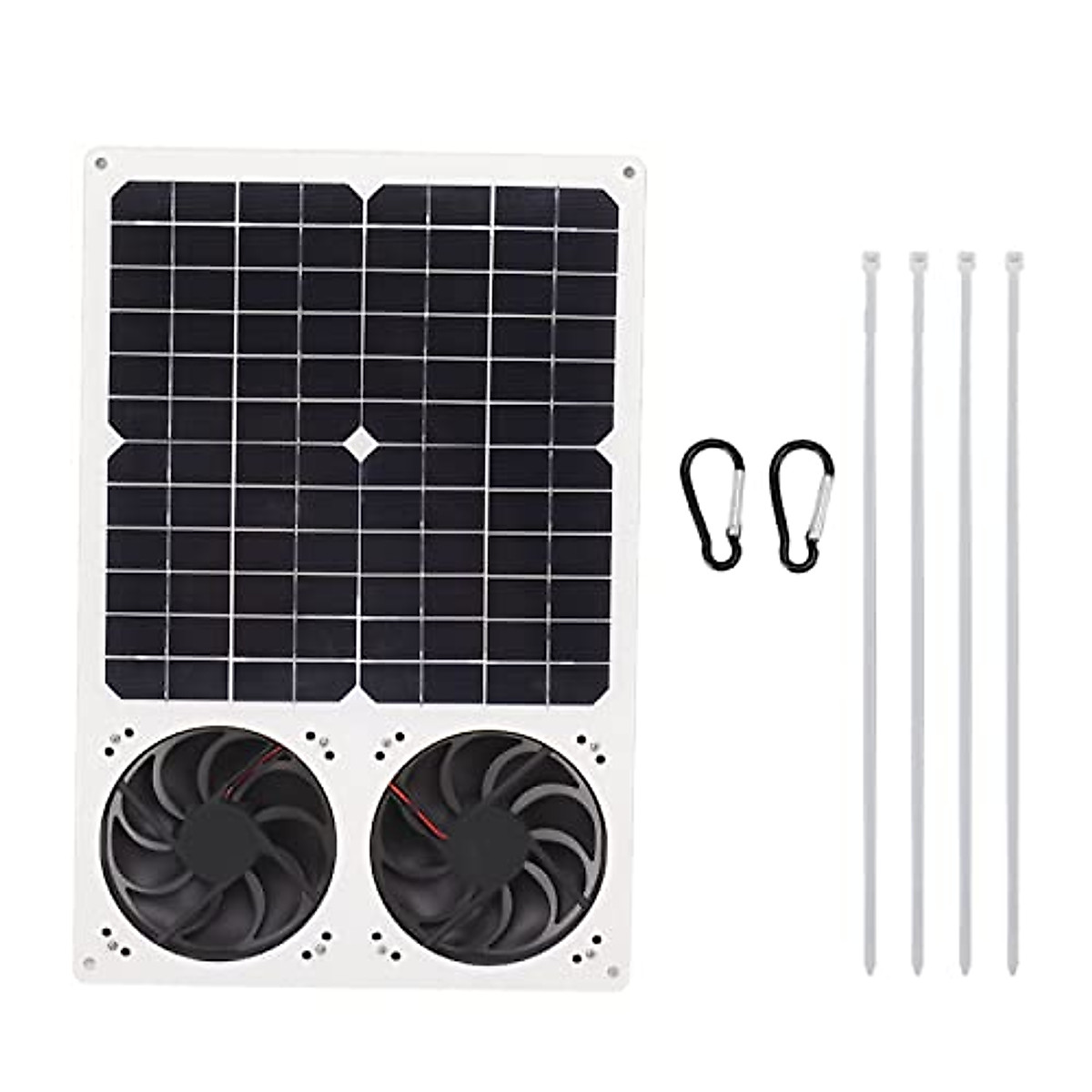 Solar Panel Fan Kit Household Greenhouse Rv Exhaust Fan Pet Portable Chicken Coops Single Crystal 40W Vent Sheds for Double Fan Waterproof 6 Inches Dual Solar Panels