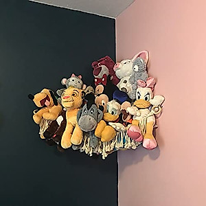 Stuffed Animal Hammock Macrame - Toy Hammock for Stuffed Animals - Stuff Animal Organizer Corner Storage Hanging Fringe - Stuffed Animal Display Holder Net Tassels for Nursery Décor