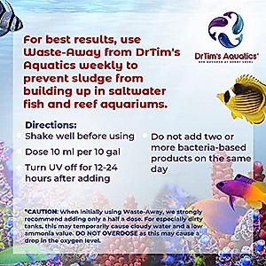 DrTim’s Aquatics Saltwater Waste-Away – Natural Fish Tank & Aquarium Waste Management Solution for Dissolving & Cleaning Organic Sludge & Waste - 16 oz. - Treats 480 ga