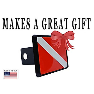 Diver Down Flag Trailer Hitch Cover Plug Gift Idea Scuba Diving