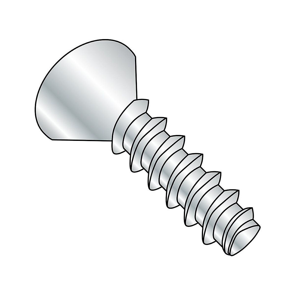 Small Parts 0206LPF Steel Thread Rolling Screw for Plastic, Zinc Plated, 82 Degree Flat Head, Phillips Drive, #2-28 Thread Size, 3/8" Length (Pack of 100)