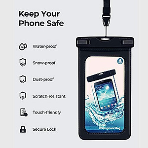 Universal Waterproof Underwater Cell Phone Dry Bag Pouch Case with Lanyard Armband for iPhone 13, 13 Pro, 13 Pro Max, 13 Mini, for Samsung Galaxy S22 Ultra 5G, S22+ 5G, S22 5G, S21 FE 5G, A13 5G