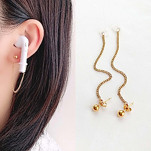 MicroTrouble Wireless Earphones Chain, 1 Pair Wireless Earphone Decorations Prevent Earphones from Falling and Losing. Butterfly Appearance, Metal Material (A)