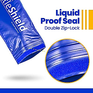 Liquid Spectrum 6 Pack Reusable Wine Protector Travel Bag by Bottle Shield - Bubble Cushioning Wrap Suit - Unbreakable Bottle Sleeve, Leak Proof - Wine Tote Bags Accessory for Suitcase Luggage