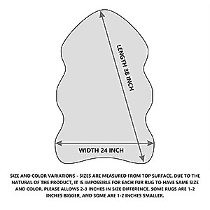 Rustic Home Genuine Sheepskin Rug, ECO-Tan New Zealand Fur Area Rug, Luxury New Zealand Pelts, Naturally Silky Soft Lambskin, Thick & Fluffy, Large for Bedroom & Living Area. (2'x3.25', Ivory)