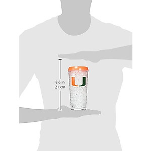 NCAA Miami Hurricanes 16oz Crystal Freezer Tumbler with Lid and Straw