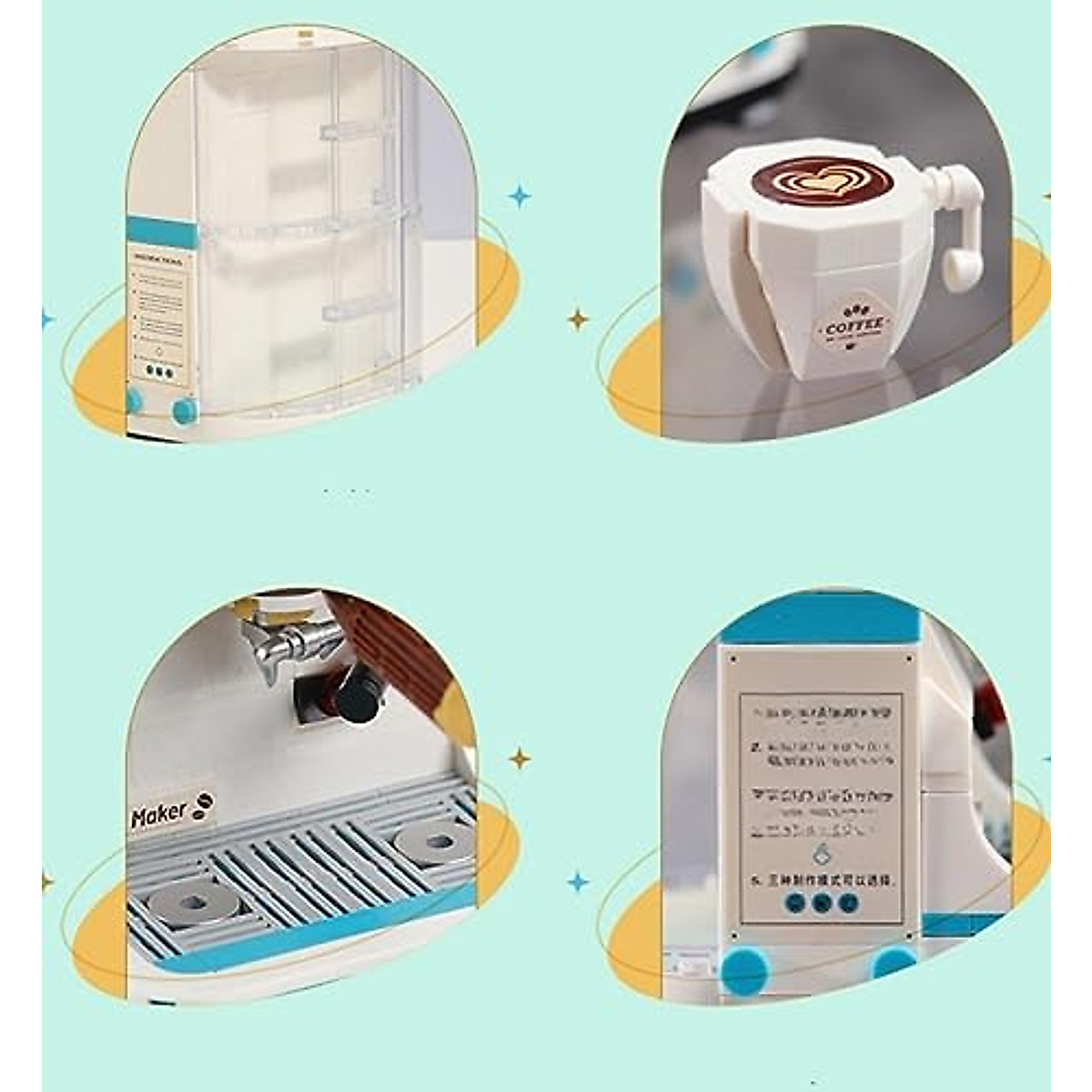 BEJARM 3D Micro Retro Machine Building Brick Sets for Adults Teens, Decorative Display Toys Collectible Model Birthday Gifts Home Ornament (Coffee Maker)