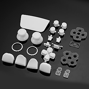 Z&Hveez Replacement Buttons Kit for PS5 Controller, D-pad & Action Buttons & L1 R1 L2 R2 Triggers & Faceplate Cover, Full Set Buttons with Repair Tools For DualSense Controller (White)