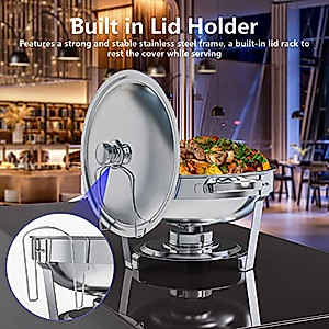 NPOUE Chafing Dish Buffet Set 5 QT Stainless Steel Buffet Servers And Warmers, Chaffing Servers With Covers, Catering, Chafer,Food Warmer For Parties…