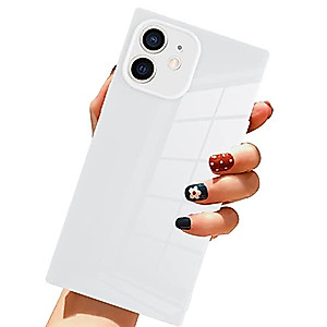 LSL Compatible iPhone 11 Case Square White Soft TPU Bumper Anti-Drop Anti-Scratch Shock Absorption Protective Wireless Slim Cover Compatible with iPhone 11 6.1 Inch for Women Girls Men