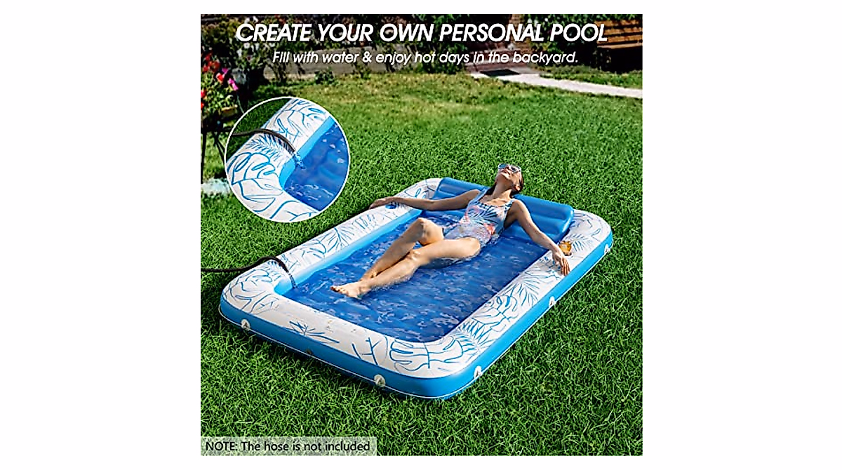 Inflatable Tanning Pool Lounger Float - Jasonwell 4 in 1 Sun Tan Tub ...