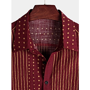 VATPAVE Mens Casual Short Sleeve Button Down Shirts Regular Fit Hawaiian Summer Shirts X-Large WineRed