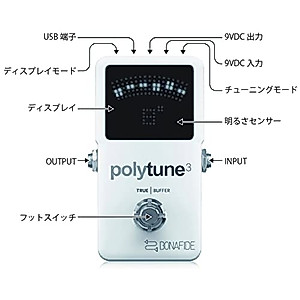 TC Electronic POLYTUNE 3 Ultra-Compact Polyphonic Tuner with Multiple Tuning Modes and Built-In BONAFIDE BUFFER