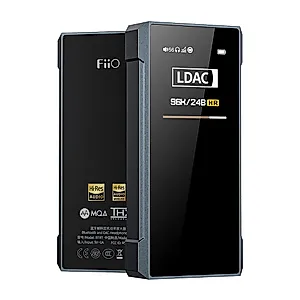 FiiO BTR7 Headphone Amp Bluetooth Receiver High Resolution Portable DAC Supports MQA/LDAC/aptX HD 384K/32Bit DSD256 for Phone/PC/Car/Home Audio(Titanium)