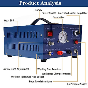 Jewelry Spot Welder, 110V Jewelry Welding Machine, JD Welding Machine, Sparkle Spot Welder Portable Spot Welding Machine, 0.5-80A Adjustable Pulse, with Foot Pedal