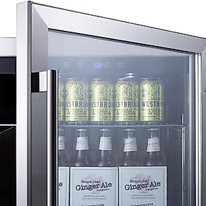 Summit SCR611GLOS 24 Commercial Outdoor Beverage Center with 5 cu. ft. Capacity Automatic Defrost Glass Door LED Lighting Reversible Door in Stainless Steel