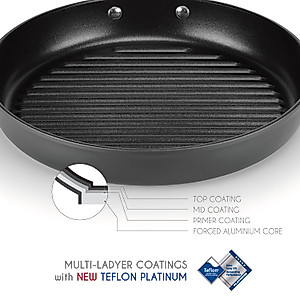 TECHEF - Onyx Collection, 12-Inch Grill Pan, coated with New Teflon Platinum Non-Stick Coating (PFOA Free) (12-inch)