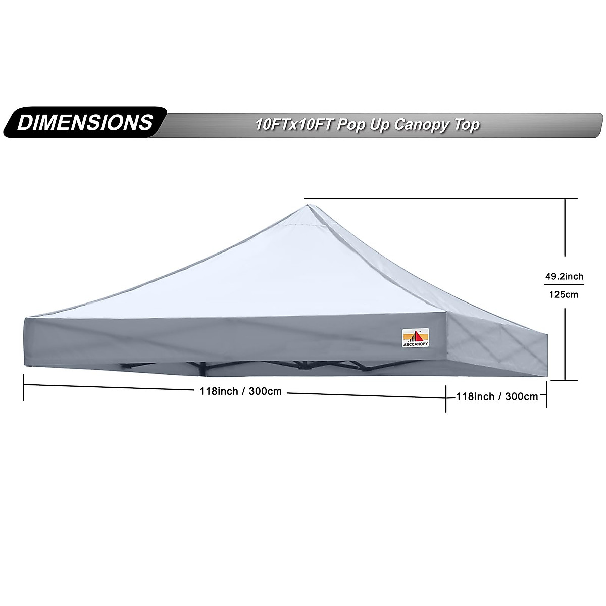 ABCCANOPY Replacement Canopy Top for Pop Up Canopy Tent (10x10, Gray)