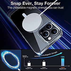 TORRAS Magnetic Designed for iPhone 13 Pro Max Case, [Military Grade Drop Tested] [Compatible with MagSafe] Shockproof Hard Soft Slim Protective Case for iPhone 13 Pro Max, Clear