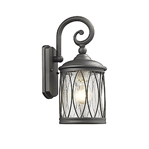 Chloe CH22044BK13-OD1 Black 13" Height Transitional 1 Light Outdoor Wall Sconce, 12.6 x 5.6 x 7.3