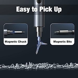 PKEY Mini Electric Screwdriver, All-in-One Precision Electric Screwdriver, 2 Torque with 28 Magnetic Precision Bits,LED Light & Dual Mode， Repair Tool Set for Phone Camera Laptop Watch