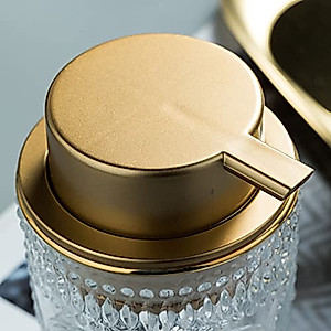 Soap Dispensers 200ml/6.8oz Clear Glass Soap Dispenser Lotion Dispensers Set of 3 with Golden Tray for Bathroom Body Wash Kitchen Hand Soap Lotion Dispenser (Size : One Piece)