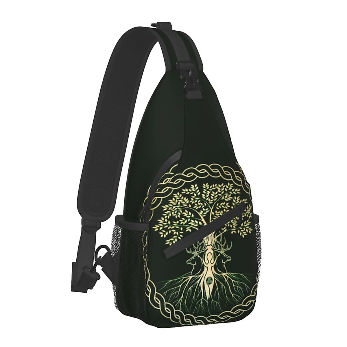 Hicyyu Tree And Life In Norse Outdoor Crossbody Shoulder Bag For Unisex Young Adult Hiking Sling Backpack