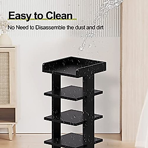 JEROAL Wooden Shoes Rack, 7 Tiers Entryway Vertical Narrow Tall Shoe Rack for Small Spaces, Stylish Shoe Tower Storage Organizer for Front Door Entryway Hallway Closet Bedroom