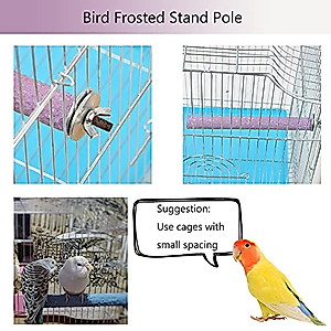 Hamiledyi Parrot Cage Perches Stand Pole,Bird Stand Sand Perch Toy Parakeet Paw Grinding Stick and Beak Colorful Cage Accessories for Conures Cockatiels Lovebirds Budgies Rest