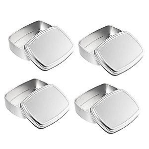 Zerodeko 4pcs Box Soap aluminum box storage bin with Aluminum Storage Cans small tins with lids empty tin Packaging Case cookie jars with lids travel soap holder Aluminum Cans Metal leaf