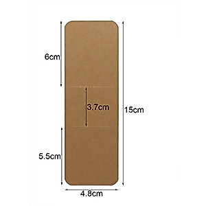 Penta Angel Acrylic Bookmark Holder 50Pcs Blank Display Kraft Card Bookmark Sleeves for Small Business Packaging Christmas Party Gift (50)