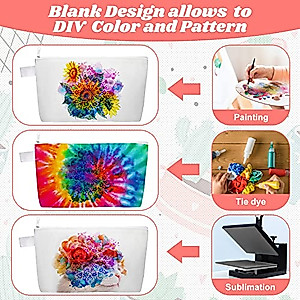 40 Pcs Blank Canvas Bag Sublimation Cosmetic Canvas Pouch (5 x 10 x 1.8 Inches)