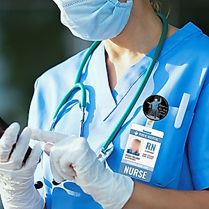 Help is on The Way Dear Badge Reel,Funny Badge Reels Retractable,Badge Holder Retractable Clip，Retractable Badge Holders for Nurses Office Teacher Blcak