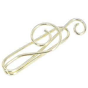 20Pcs Musical Note Paperclip Metal Iron Wire Notebook Agenda Folder Special Shaped Paper Clips for Bookmark Organize Home Office School(golden)