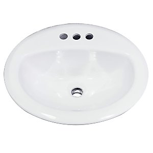 Nantucket Sinks DI2017-4 - Nantucket Sinks 20.25 Inch Drop-In Ceramic Vanity Sink DI2017-4