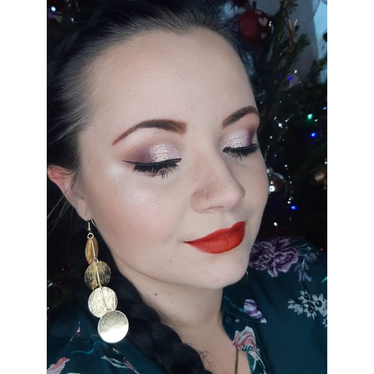 IDB Delicate Filigree Dangle Long Disc Drop Hook Earrings - available in silver and gold tones (Gold tone)