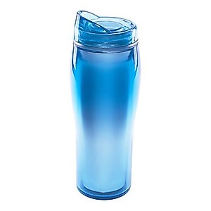 Liquid Logic Optima Mug: Translucent Acrylic Outside and Chrome-Plated Acrylic Liner with Press-On Lid, 14 oz, Ice Blue