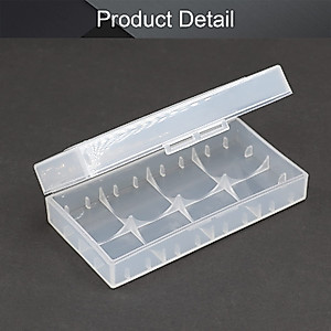Fielect 2 x 18650 Battery Storage Case Holder Organizer Box Transparent