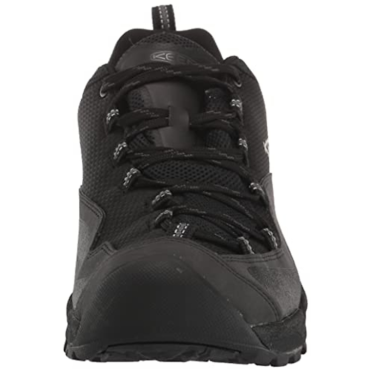 KEEN Men's Wasatch Crest Low Height Offset Laces Waterproof Hiking Shoes, Black/Magnet, 8.5