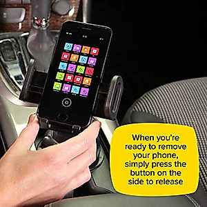 BulbHead Official As Seen On TV Cup Call Cup Holder Phone Mount for Car Adjustable Cell Phone Holder Fits Any Phone in Any Cup Holder - Rotates 360°, Tilts & Moves Left or Right