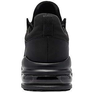 LARNMERN Steel Toe Shoes for Men Waterproof Slip Resistant Work Sneakers Athletic Durable Lightweight Comfortable Water Resistant Indestructible Construction Tennis Air Cushion(10 Men, Black)