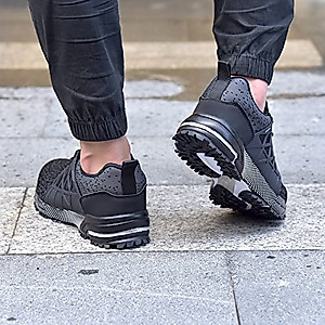 SUADEX Indestructible Steel Toe Shoes Men Women Safety Work Sneakers Comfortable Lightweight Black