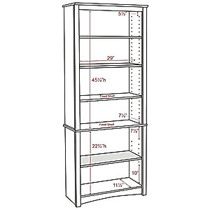 Atlin Designs 77" 6 Shelf Bookcase in Espresso