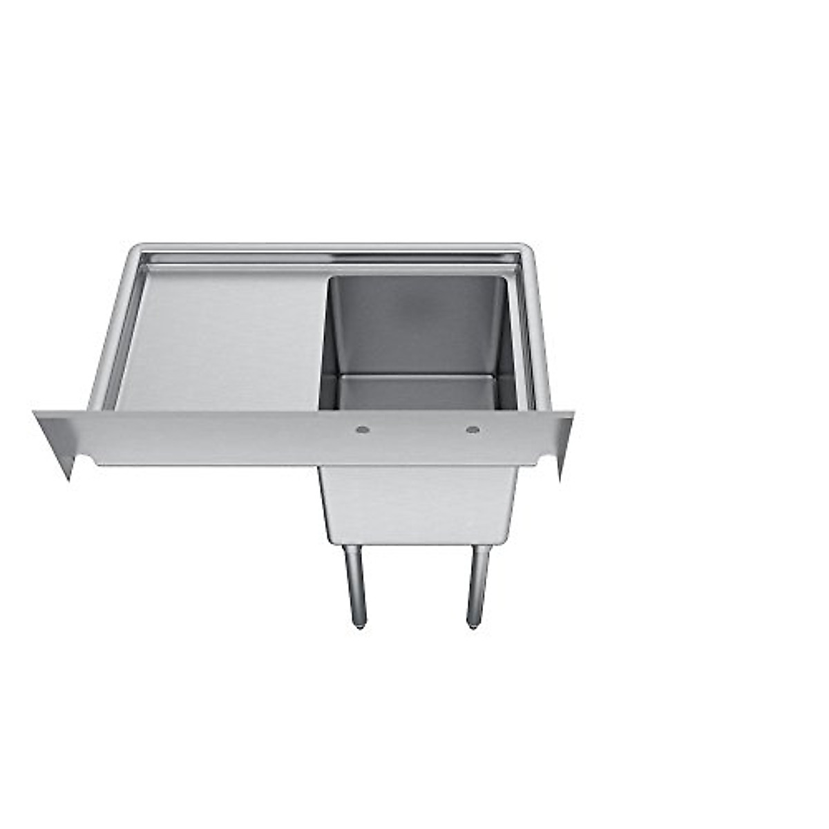 Elkay Dependabilt Stainless Steel 38-1/2" x 29-13/16" x 43-3/4" 16 Gauge One Compartment Sink w/ 18" Right Drainboard and Stainless Steel Legs
